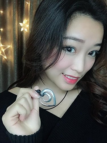 welbijoux Heart Shape Long Pendant Necklace Silver Plated Black PU Leather Rope Long Chain Necklace for Women