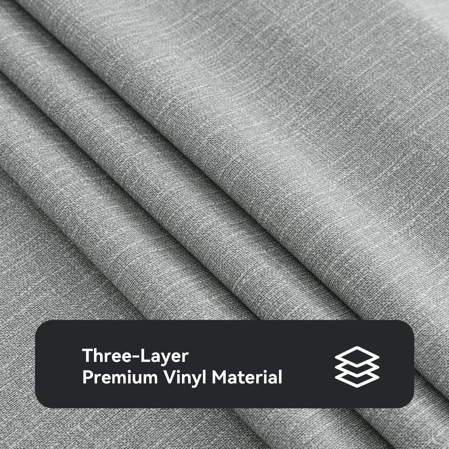 Romanstile 100% Waterproof PVC Tablecloth, Rectangle Oil Spill Proof Stain Resistant Vinyl Table Cloth, Wipe Clean Plastic Table Covers for Kitchen/Dining/Parties - 54 x 78 Inch, Light Grey