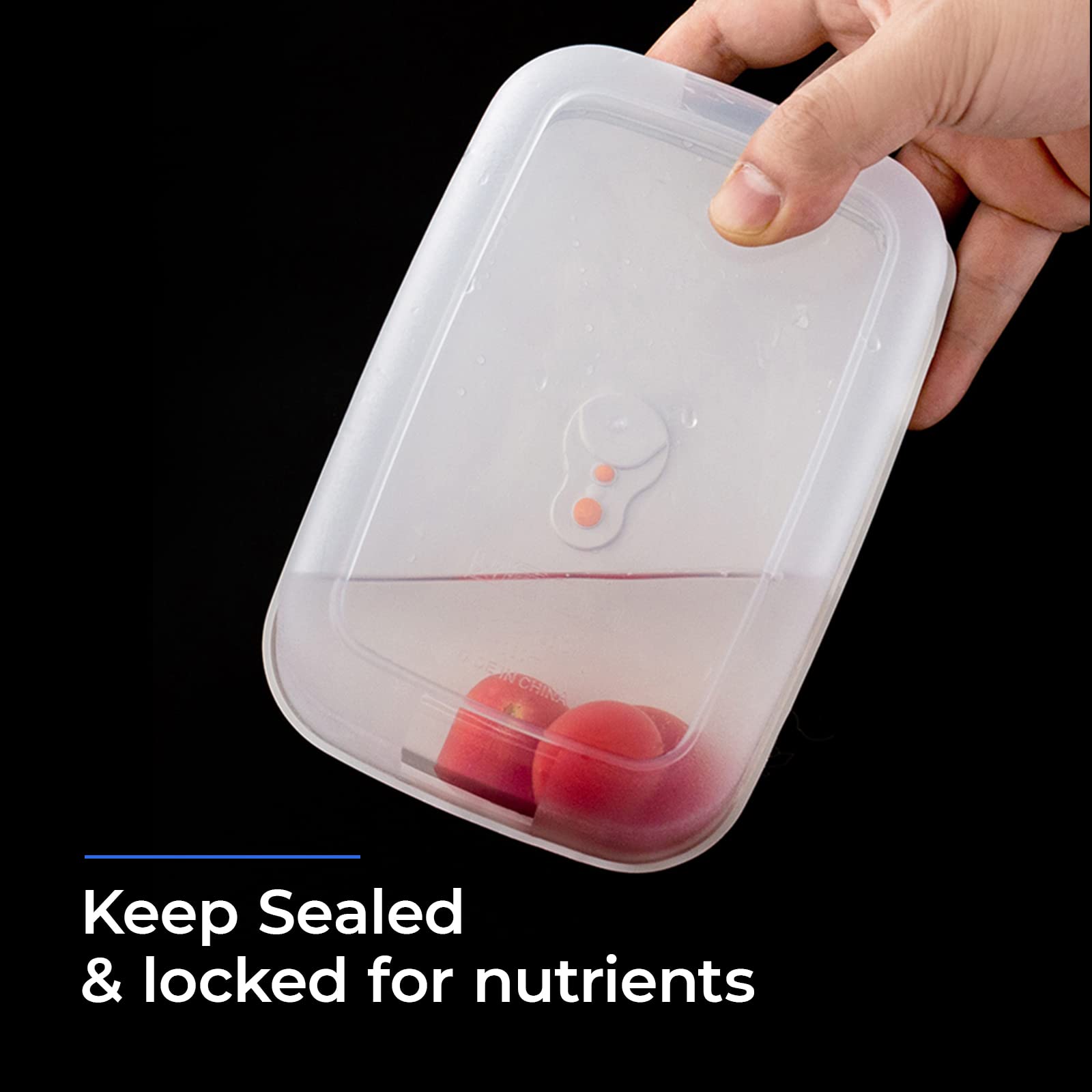 Simpleeasy 6 PCS Food Storage Containers with Lids and Steam Vents (3 Containers + 3 Lids), Microwave, Fridge and Dishwasher safe,Transparent Plastic