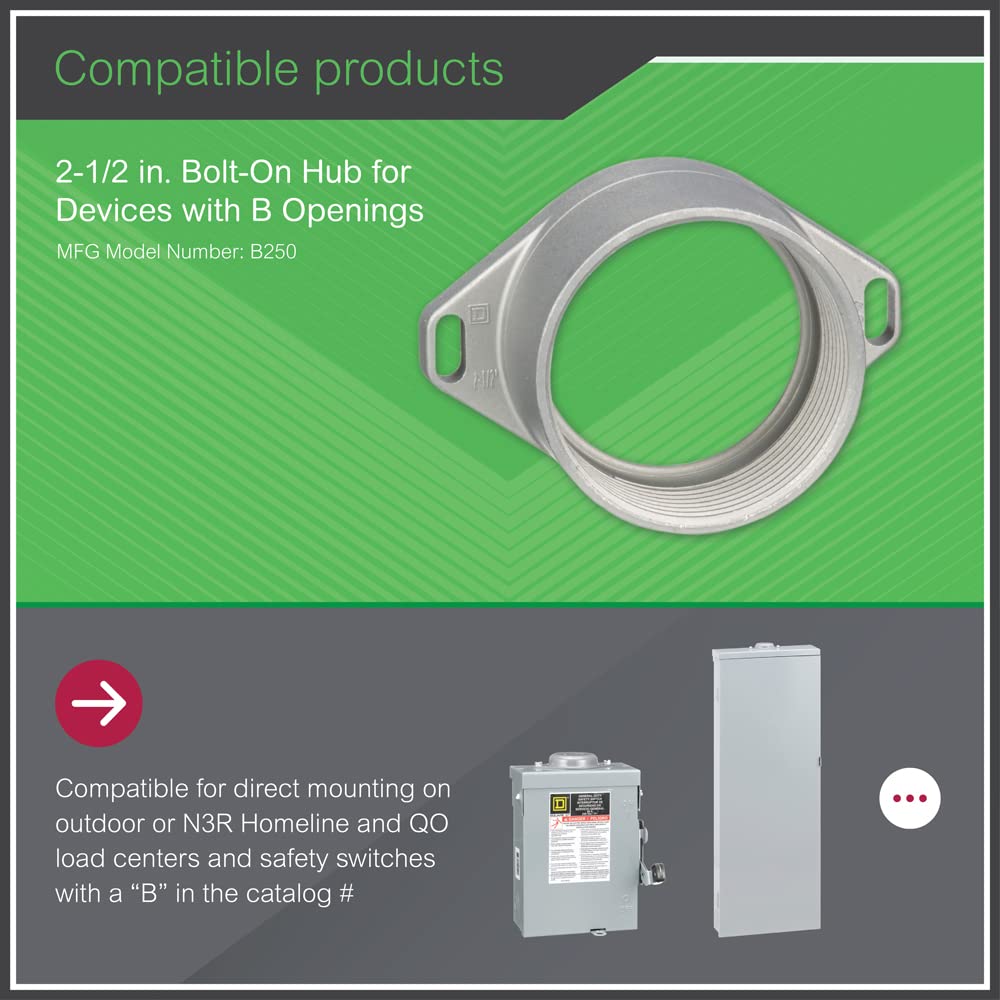 Square D - B250 2-1/2-Inch Bolt-On Hub for Square D Devices with B Openings