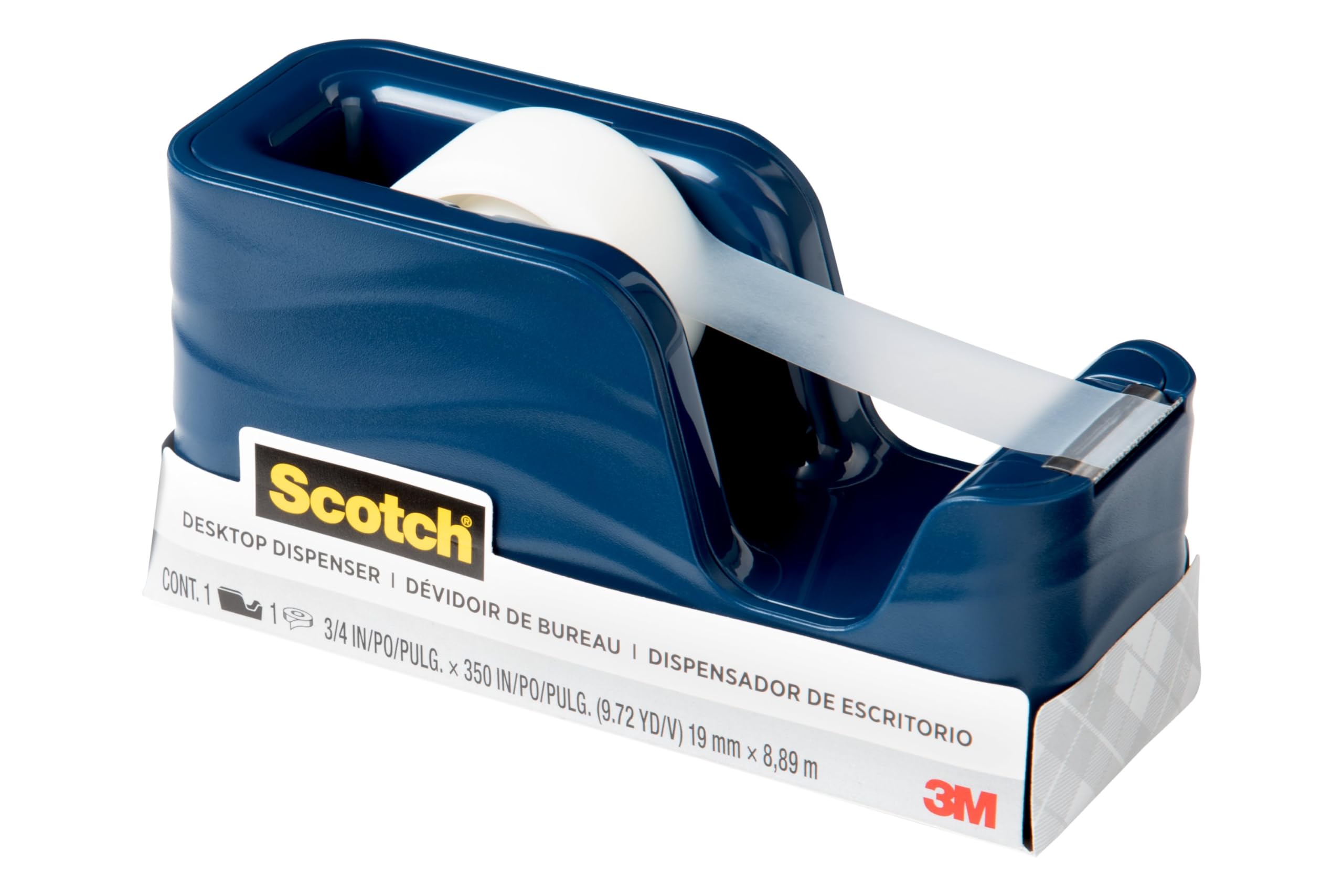 Scotch Desktop Tape Dispenser, Molten Ink (Navy), 2.13 in. x 2.75 in. x 5.25 in., 1 Tape Dispenser