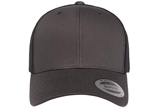 Yupoong YP Classics Retro Trucker Cap, Charcoal/Black, OSFA