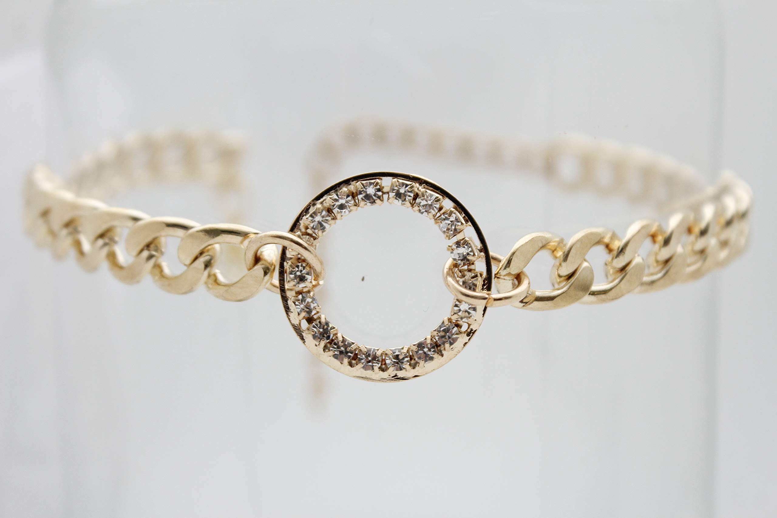 Women Western Fashion Anklet Boot Chains Bracelet Gold Metal Bling Ring Beads Round Shoe Charm