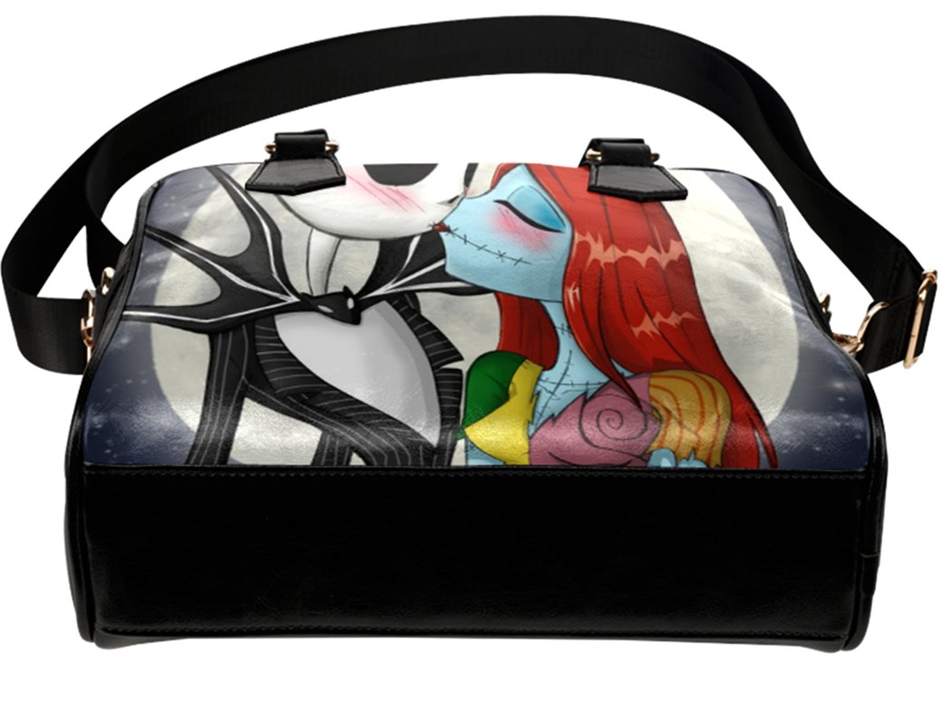 Women's Fashion Shoulder Handbags Top Handle Bags Purse with Jack and Sally Print.