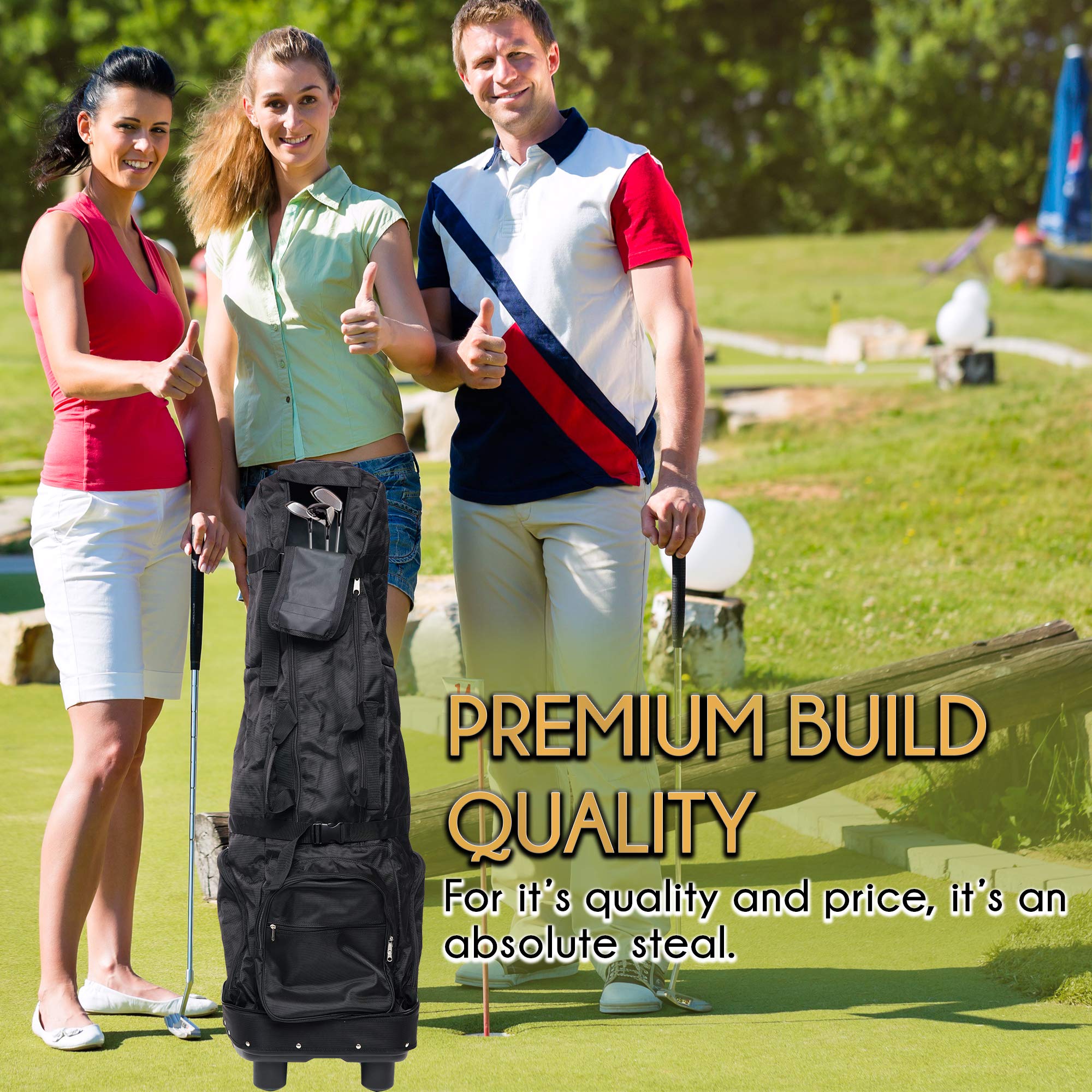 Travel Golf Bag by MTHERMAN | Easy Portability | Will Fold Up Into A Small and Lightweight Bundle When Not in Use | A Breeze to Use | Premium Quality Featuring A Weatherproof Design