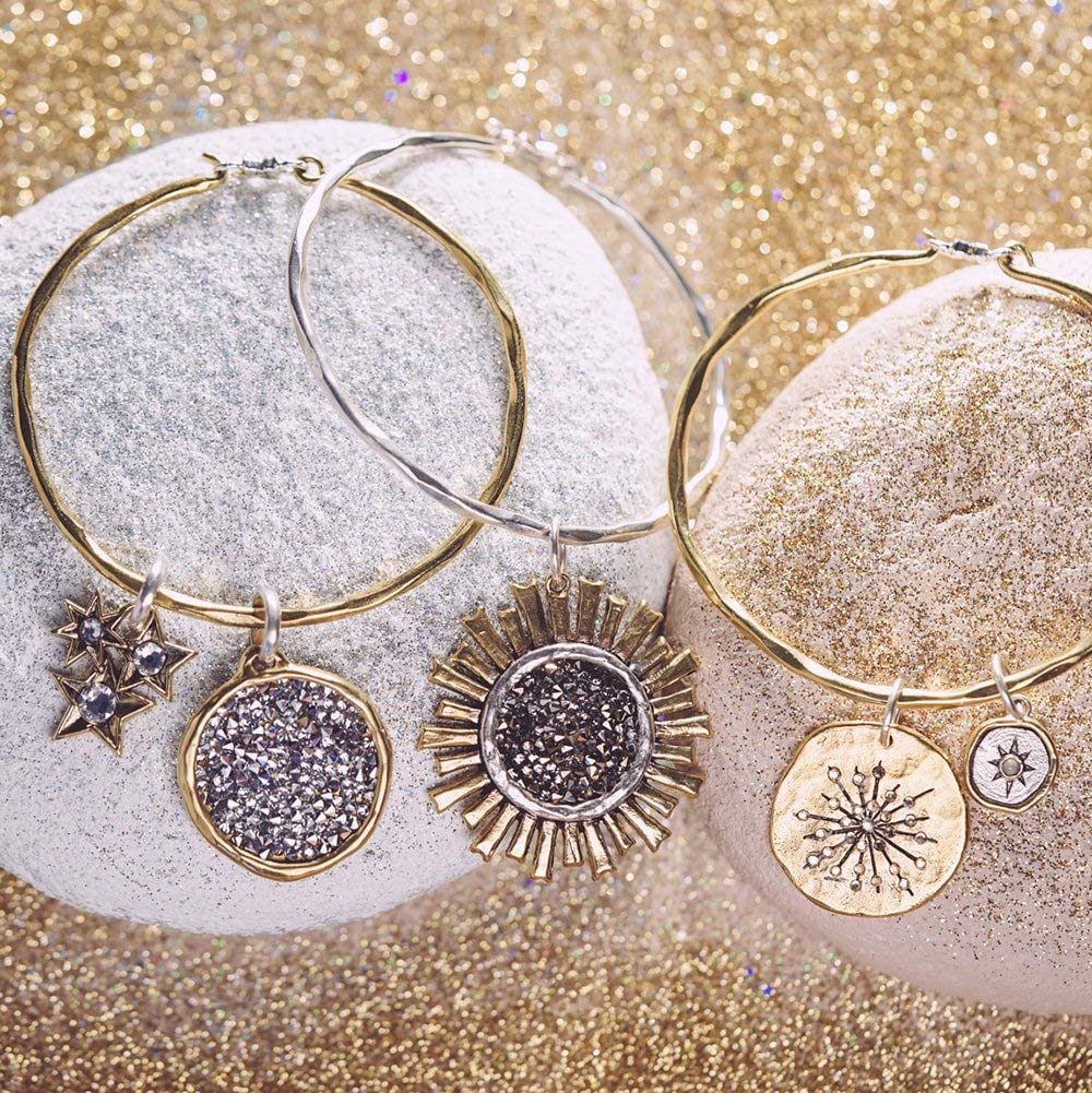 Waxing Poetic Be the Light Sterling Silver, Brass & Swarovski Crystals Sun Pendant