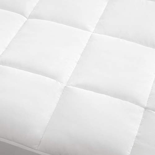 Sleep Philosophy 3M Protector Topper Moister Wicking Hypoallergenic Stain Resistant Bed Cover with Deep Pocket Mattress Pad, King, Highline White
