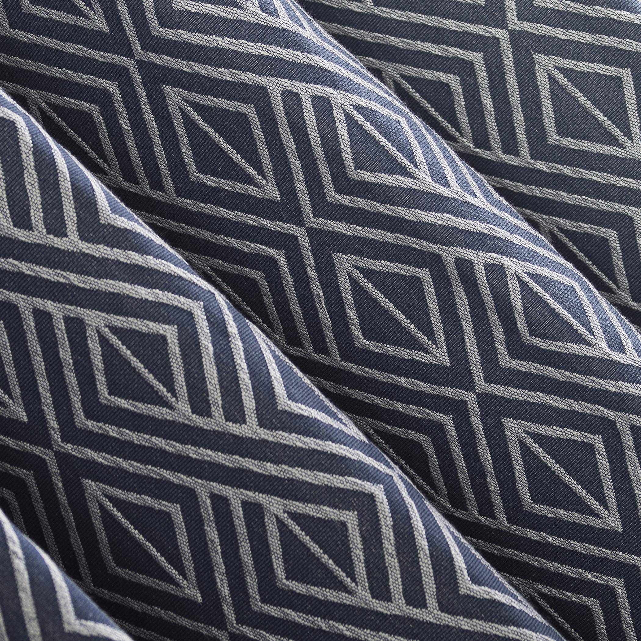 Scott Living Gresham Geometric Total Blackout Grommet Curtain Panel, 52" x 84", Blue