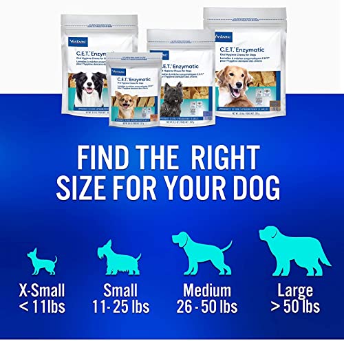 Virbac C.E.T. Enzymatic Oral Hygiene Chews, Medium Dog, 30 Count