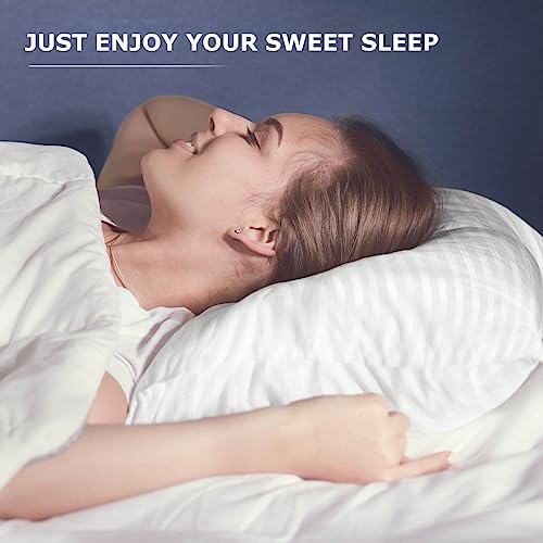 Sofslee Pillows Queen Size Set of 2, Bed Pillows for Sleeping, Queen Pillows 2 Pack for Back, Stomach or Side Sleepers, Fluffy Cooling Hotel Pillows Down Alternative Pillows