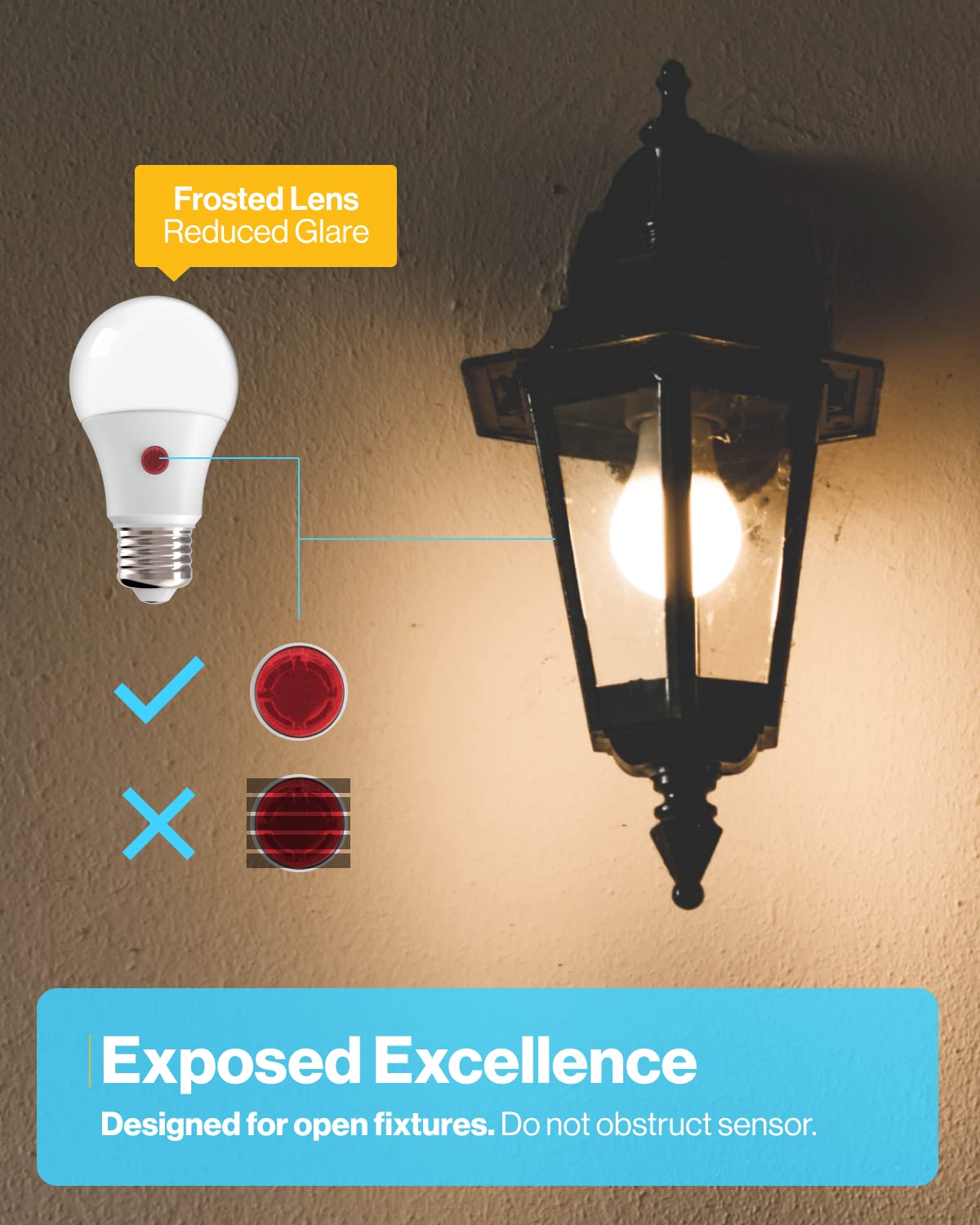 Sunco 3 Pack Dusk to Dawn Light Bulbs Outdoor Sensor A19 LED Light Bulb, UL, 9W (60W Eqv.), 800lm, Auto On/Off Photocell Automatic for Outdoor Lighting, 2700K Soft White