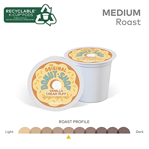 The Original Donut Shop Vanilla Cream Puff Keurig Single-Serve K-Cup Pods, Medium Roast Coffee, 72 Count (6 Packs of 12)