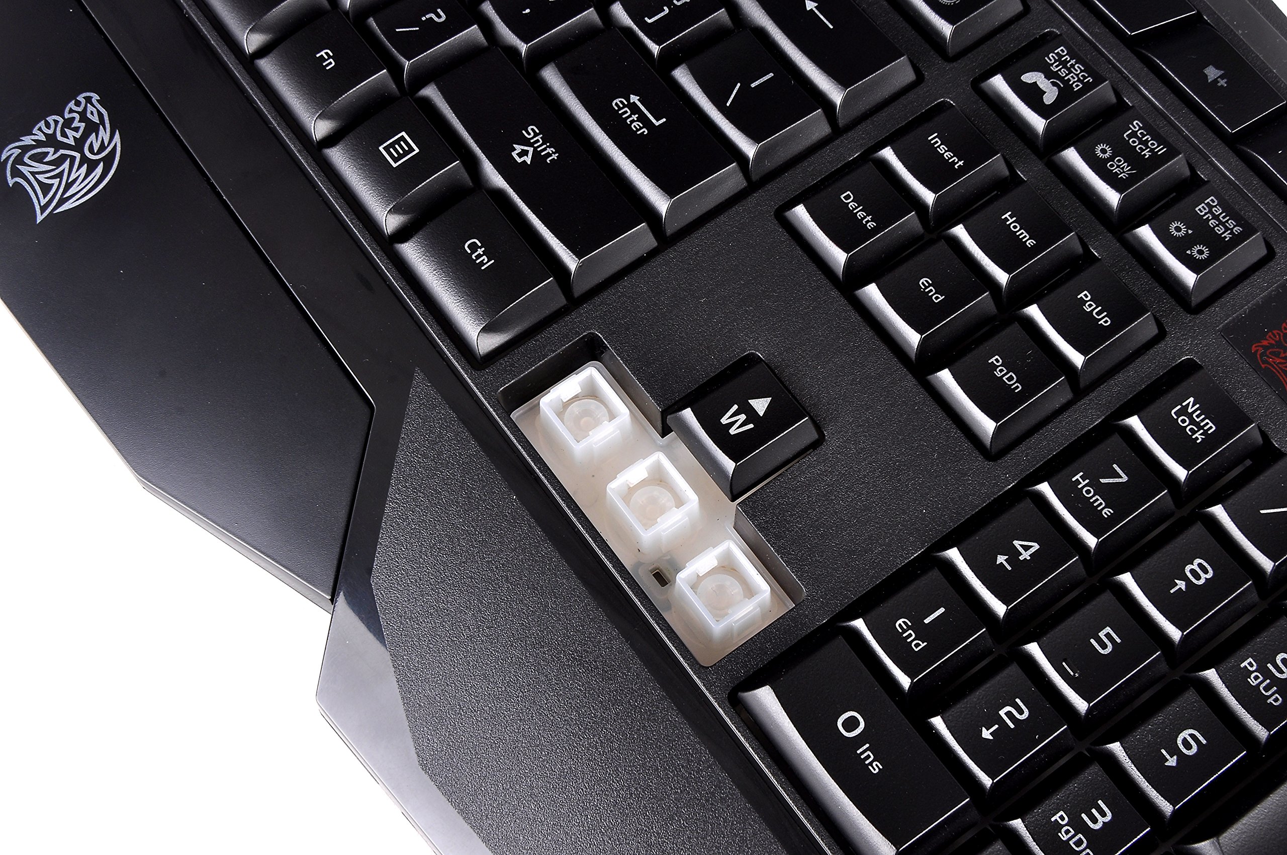 Thermaltake Tt eSPORTS Challenger Prime 3 Color LED Backlighting Anti-Spill Anti-Ghosting Membrane Gaming Keyboard KB-CHM-MBBLUS-01 , Black