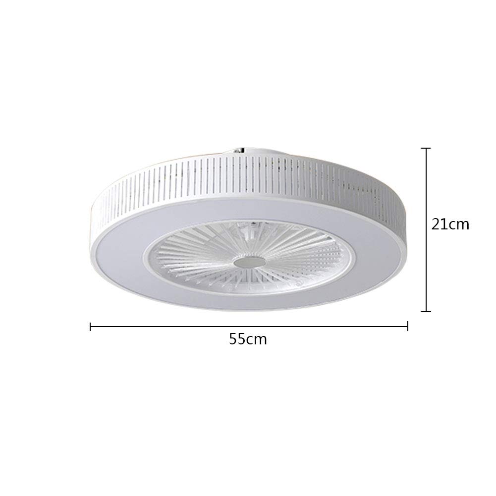 YIYIBYUS 23.5-Inch Modern Fan Chandelier LED 3 Colors 3 Speed with Remote Control Ceiling Fan Ceiling Light Mute Suitable for Living Room, Bedroom, Dining Room (white and black) (21.65 Inch White)