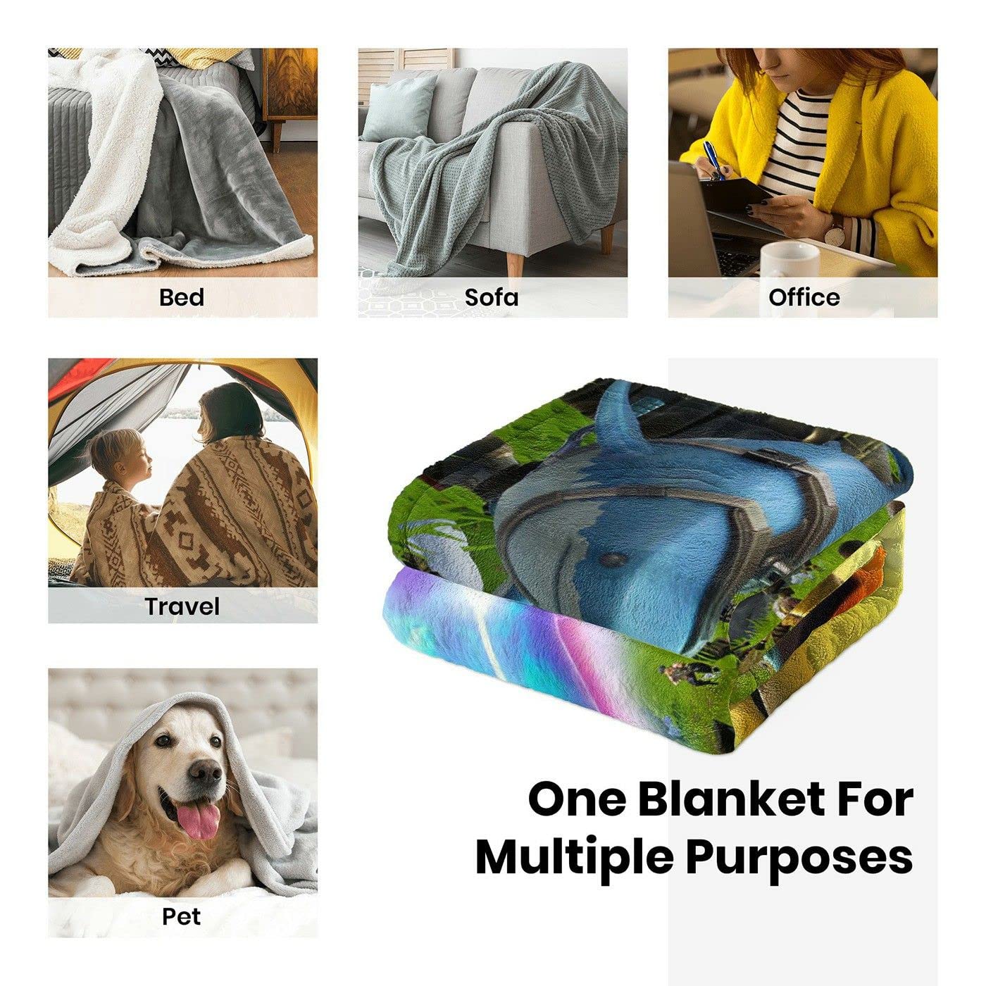 Soft Throw Blanket Anime Blanket Microfiber Cosplay Blankets Sherpa Blanket for Men Women Kids Birthday Gift 50"X 40"
