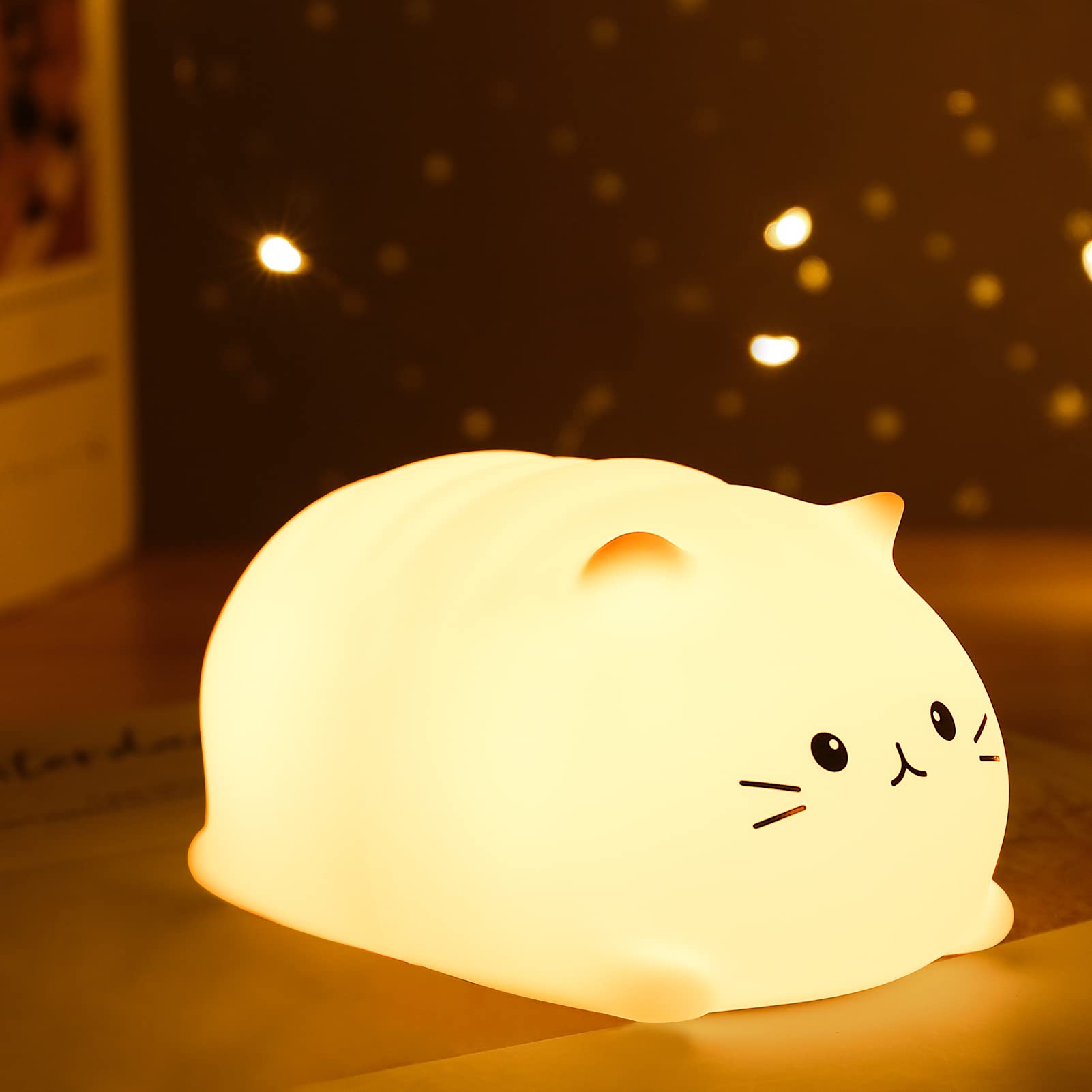 ZKLiLi Cat Lamp, Cute Night Light for Kids, Birthday Gifts for Baby Girls and Boys, Kids Nightlight for Bedroom (Cat-A)