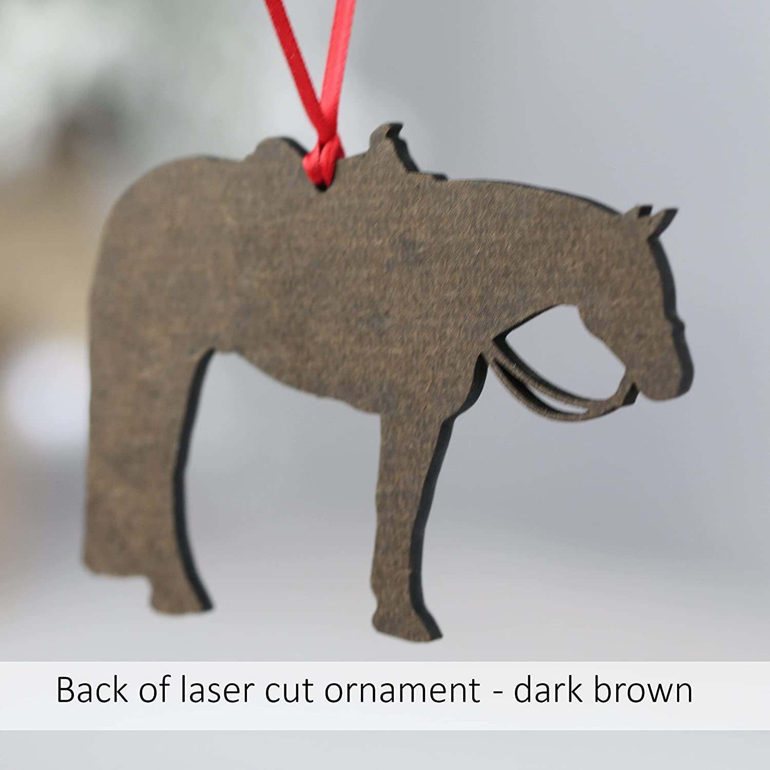 Western Quarter Horse Christmas Ornament Decoration Gift for Horse Woman (Blue Roan)