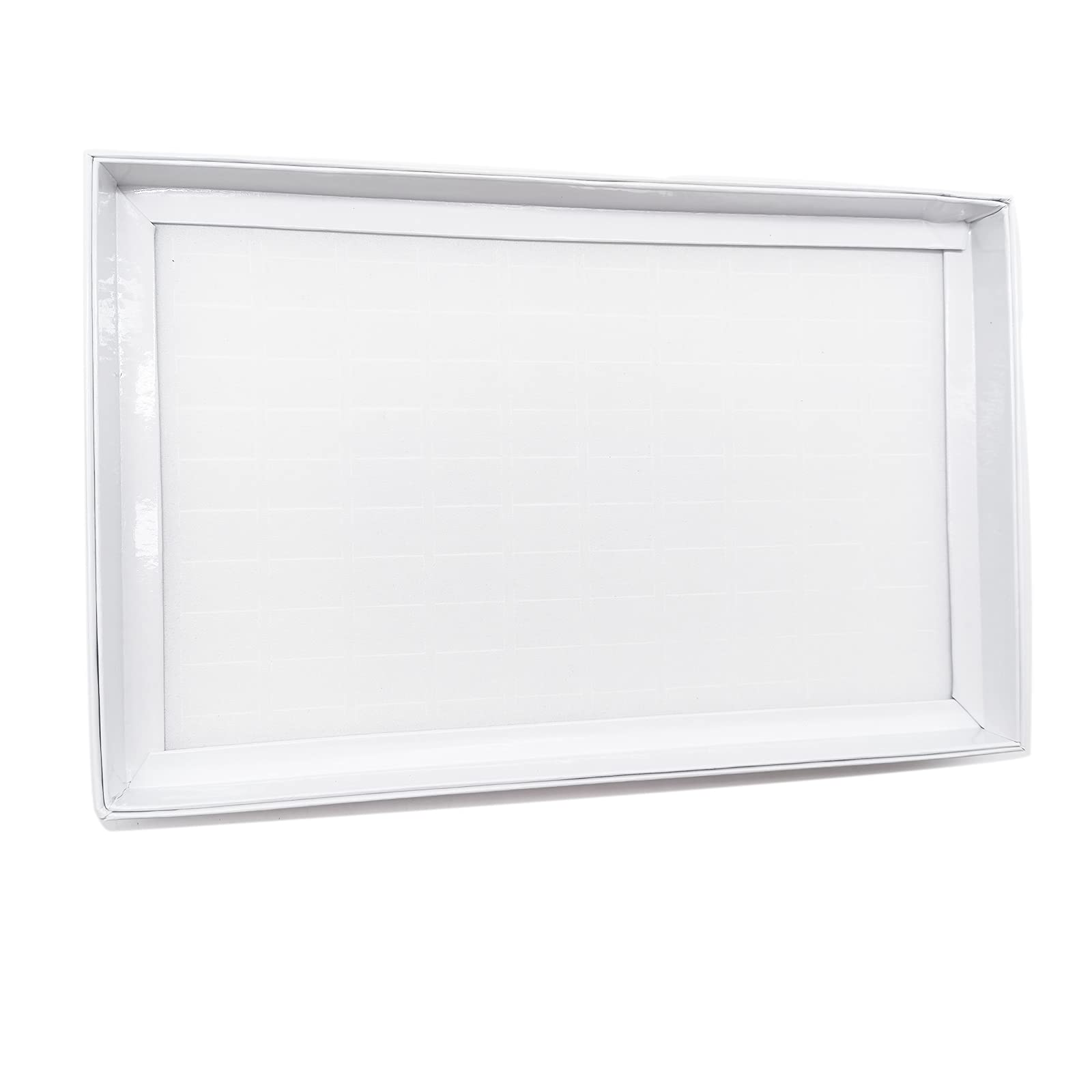 ZLY Jewelry Rings Display Tray Velvet 100 Slot Case Box Jewelry Storage Box (White)