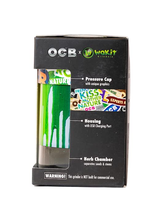 Wakit Electric Herb Grinder - Single Press Grind - Easy to Use, Fast and Custom Grind Consistency - LED Lighted Grinding Chamber