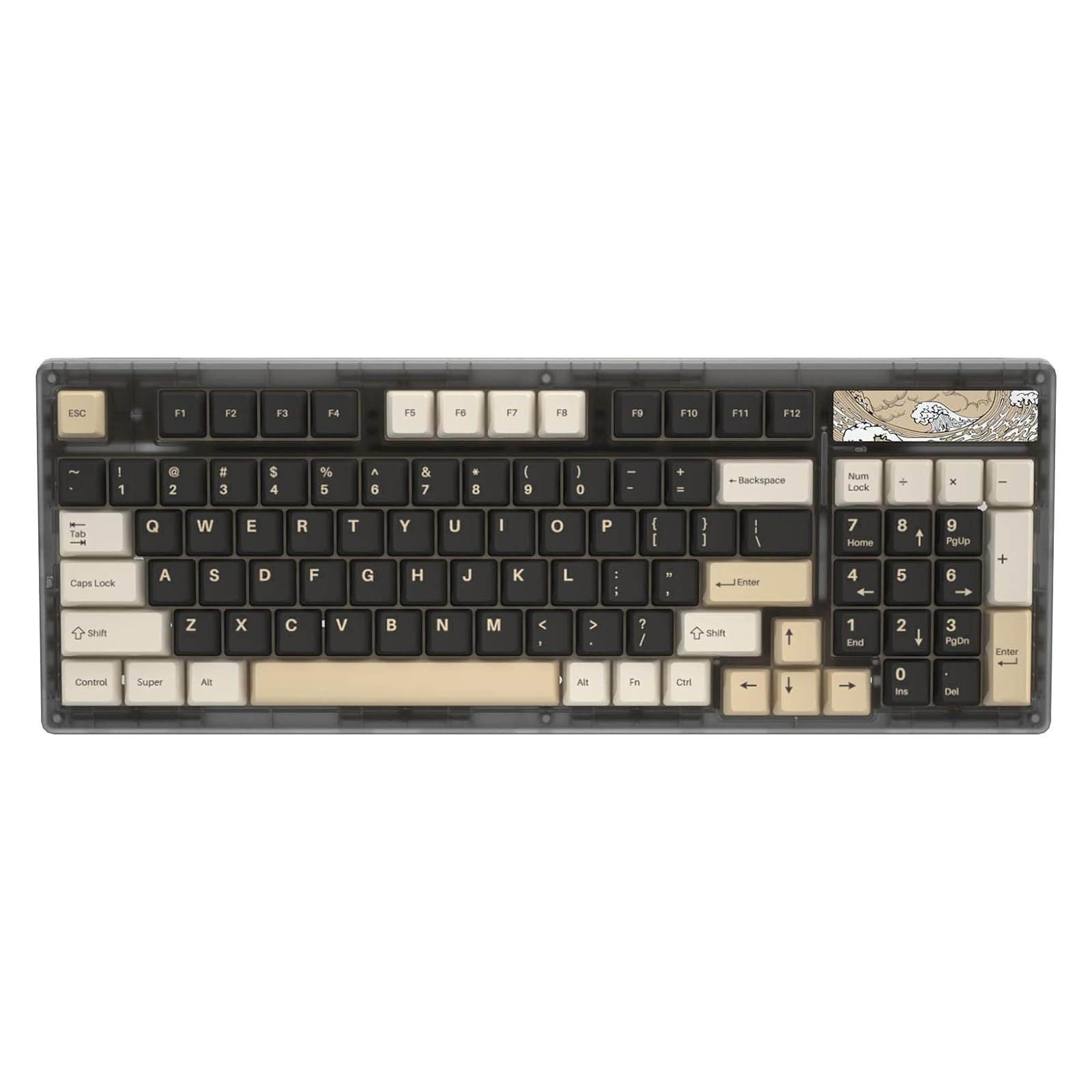YUNZII Keynovo IF98 Pro Tri-Mode Wireless Bluetooth Hot Swappable Gasket Mechanical Gaming Keyboard 98 Key 96% 1800 Layout RGB Backlight for Mac & Win (Gateron G Pro Red, Wireless Black)