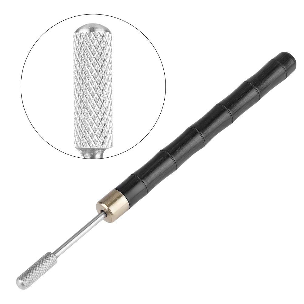 Walfront Sandalwood Handle Stainless Steel Top Edge Dye Roller Oil Pen Belt Finisher Leather Craft