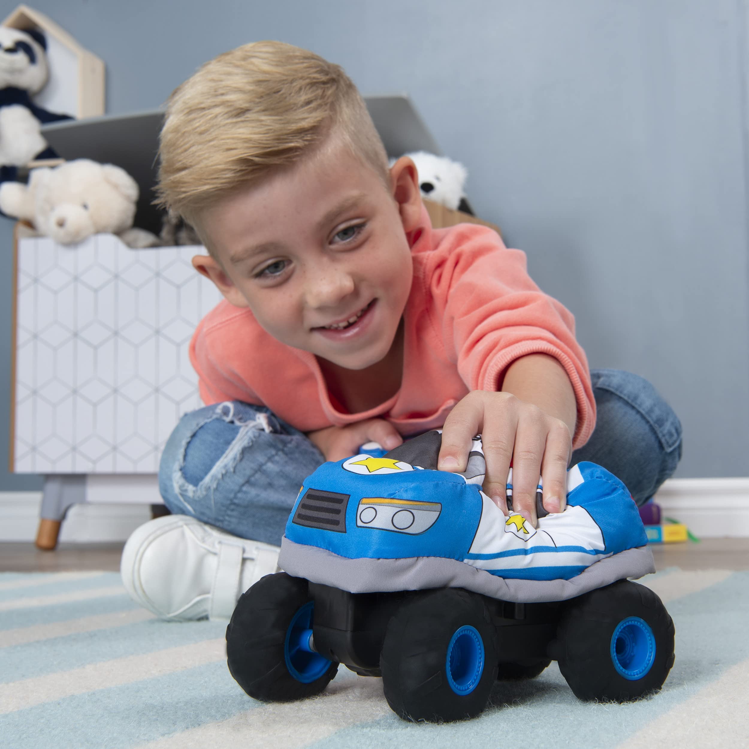 Spin Master Plush Power RC, Remote Control Police Car with Soft Body and 2-Way Steering, for Kids Aged 3 and Up