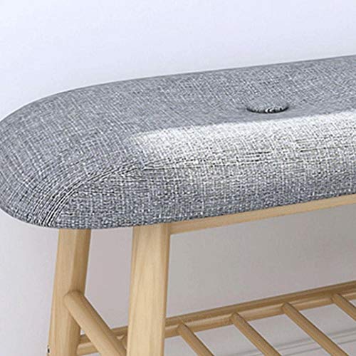 ZHYH Solid Wood Simple Door wear Shoes Bench Fabric Sofa Stool Home Stool Footstool Shoe Cabinet