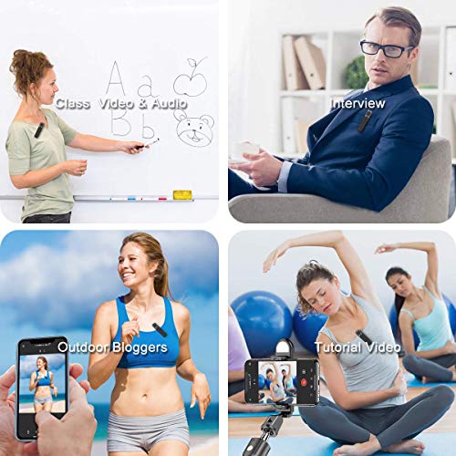 ZealSound Bluetooth 5.0 Lavalier Microphone, 98ft Wireless Range, Noise Cancellation, Portable, Easy to Use, for Phone Calls, Video Recording, Podcasting, Lectures, Interviews, Zoom Meetings