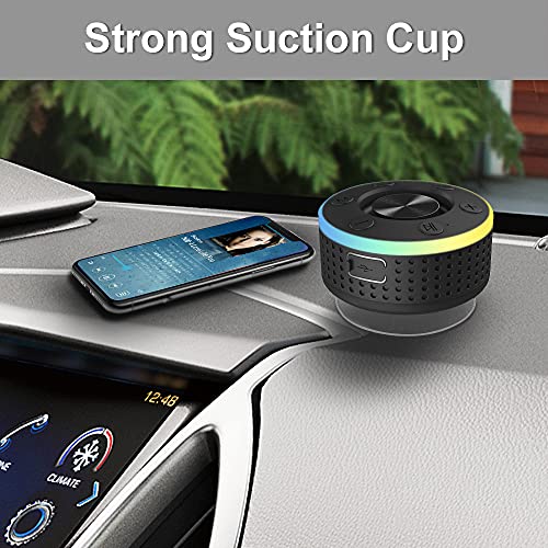 zakotu IP7 Waterproof Speakers Bluetooth Wireless with Suction Cup, Portable Speaker