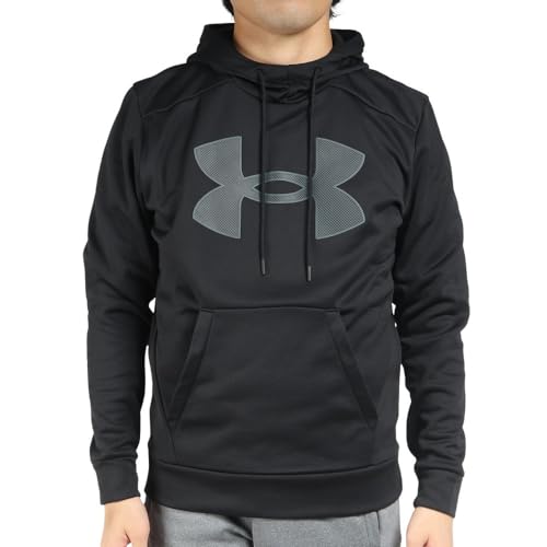 Under Armour Mens Big Logo ArmourFleece Hoodie, (001) Black/Black/Pitch Gray, 3X-Large