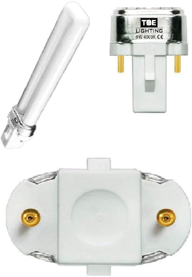 TBE LIGHTING 9w G23 2-Pin CFL Energy Saving Lamps - Cool White 4000K, 8000 Hour Life, 540 Lumen (6-Pack)