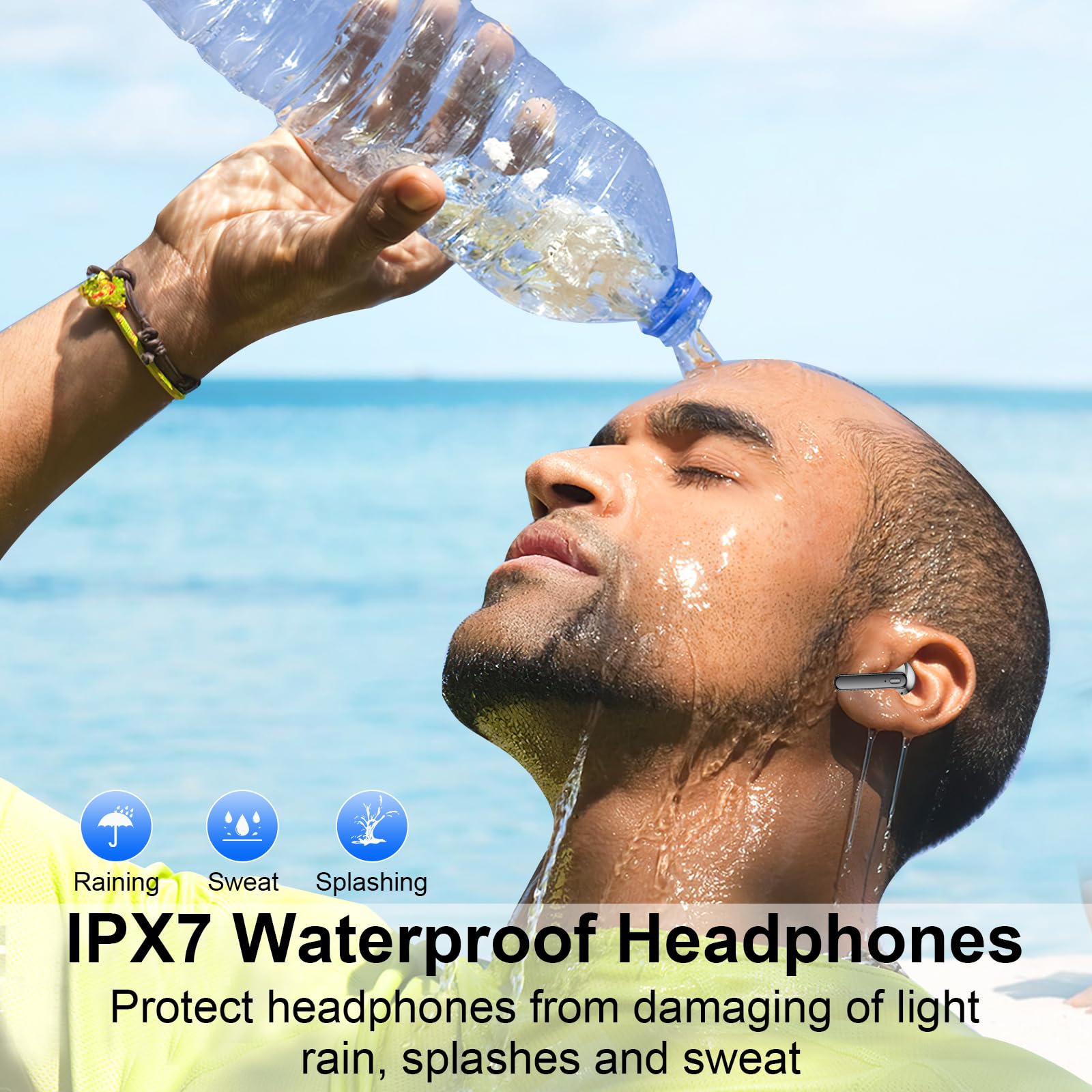 Wireless Earbuds, V5.3 Bluetooth Ear buds 48H Playtime LED Battery Display Wireless Headphones HiFi Stereo Deep Bass & HD Calling Bluetooth Earphones IPX7 Waterproof Ear Buds for Workout/Office/Home