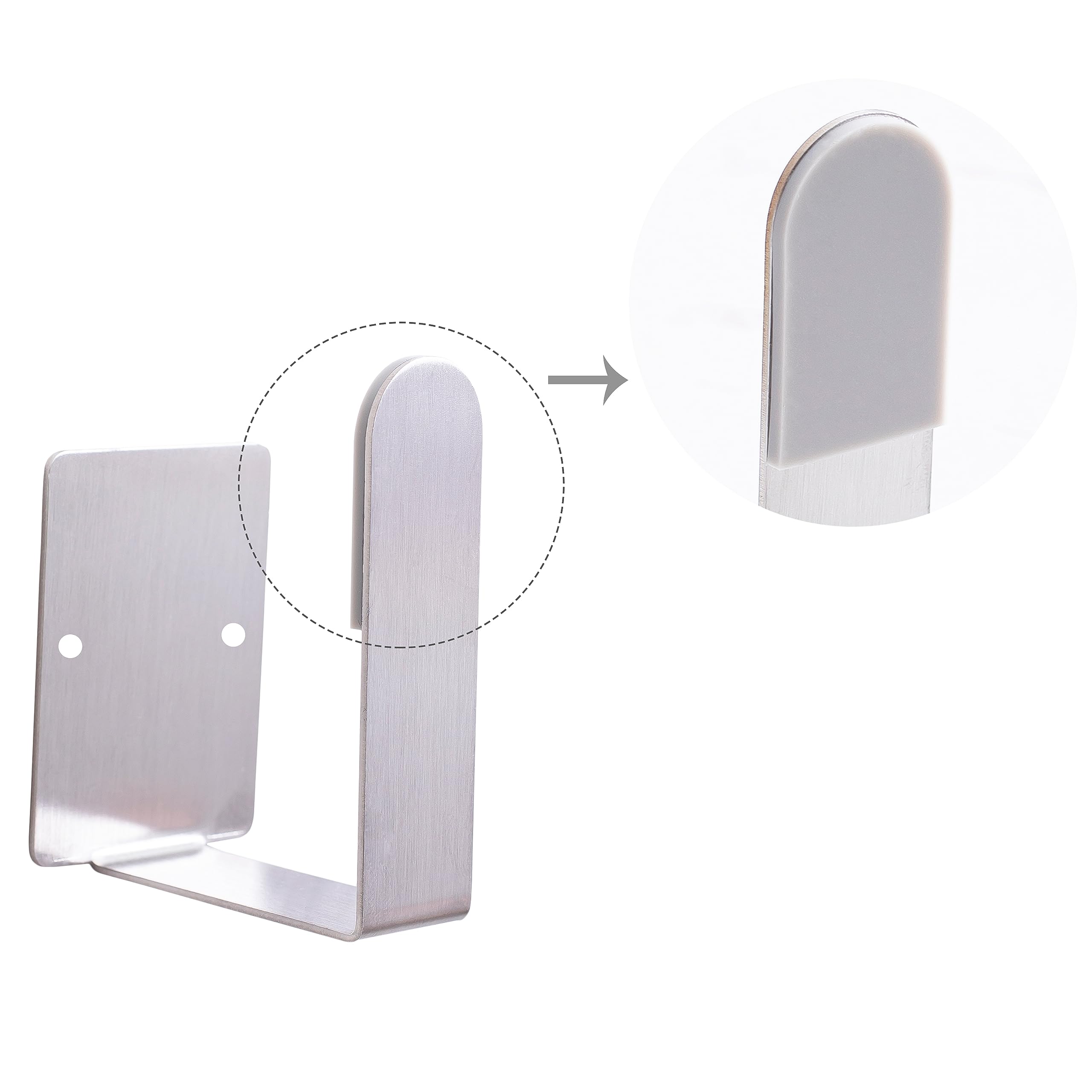 YURINJEE Pot Lid Holder Stainless Steel Wall Mounted 3M Self Adhesive Pan Cover Racks (Set of 4) Freely Adjustable Length (Silver with Screw Set)