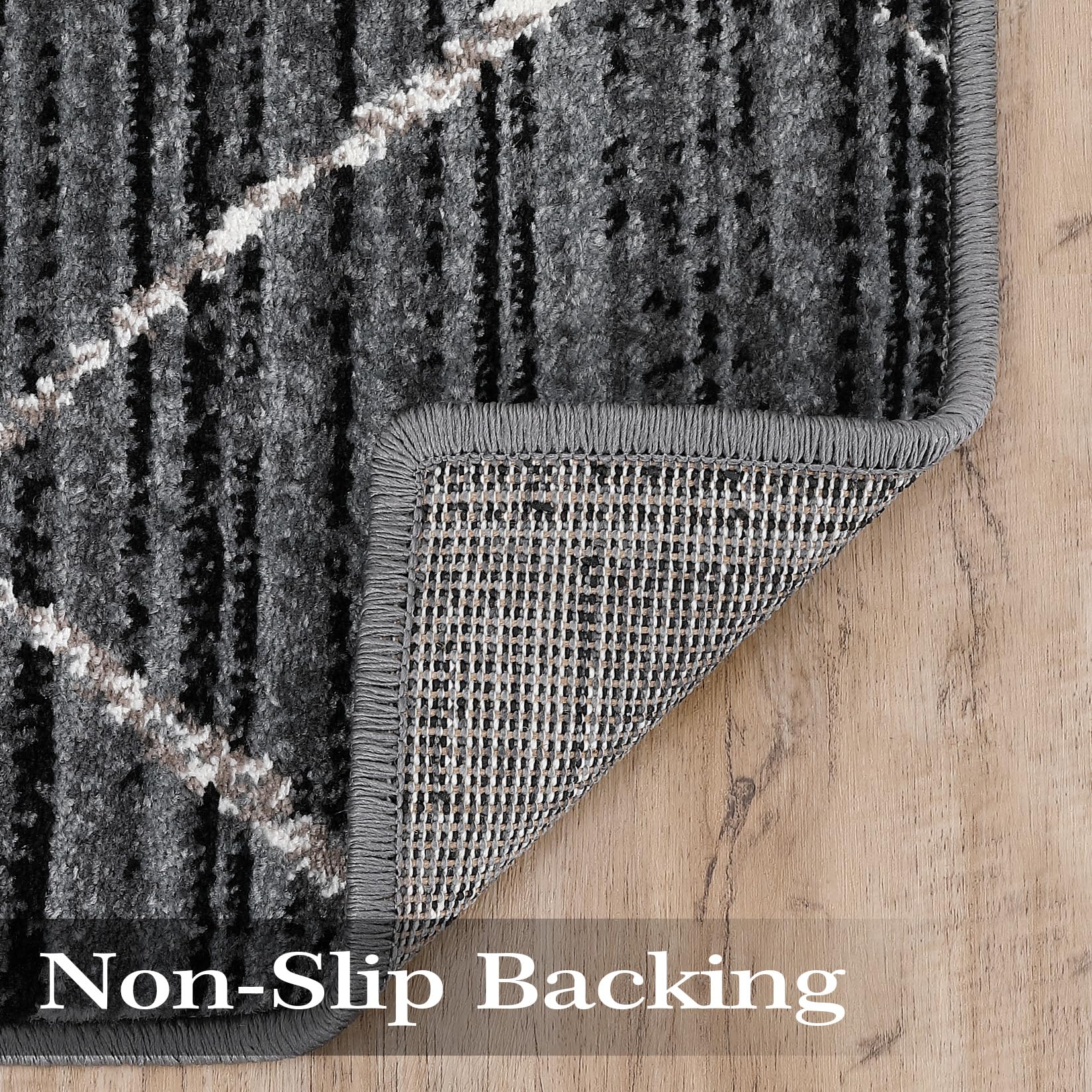 WESTLOOM Area Rug 2x3 Modern Abstract Doormat Retro Accent Mat Indoor Entrance Kitchen Rug Contemporary Indoor Mat Soft Door Mat Boho Plush Small Rug Living Room Bedroom Grey