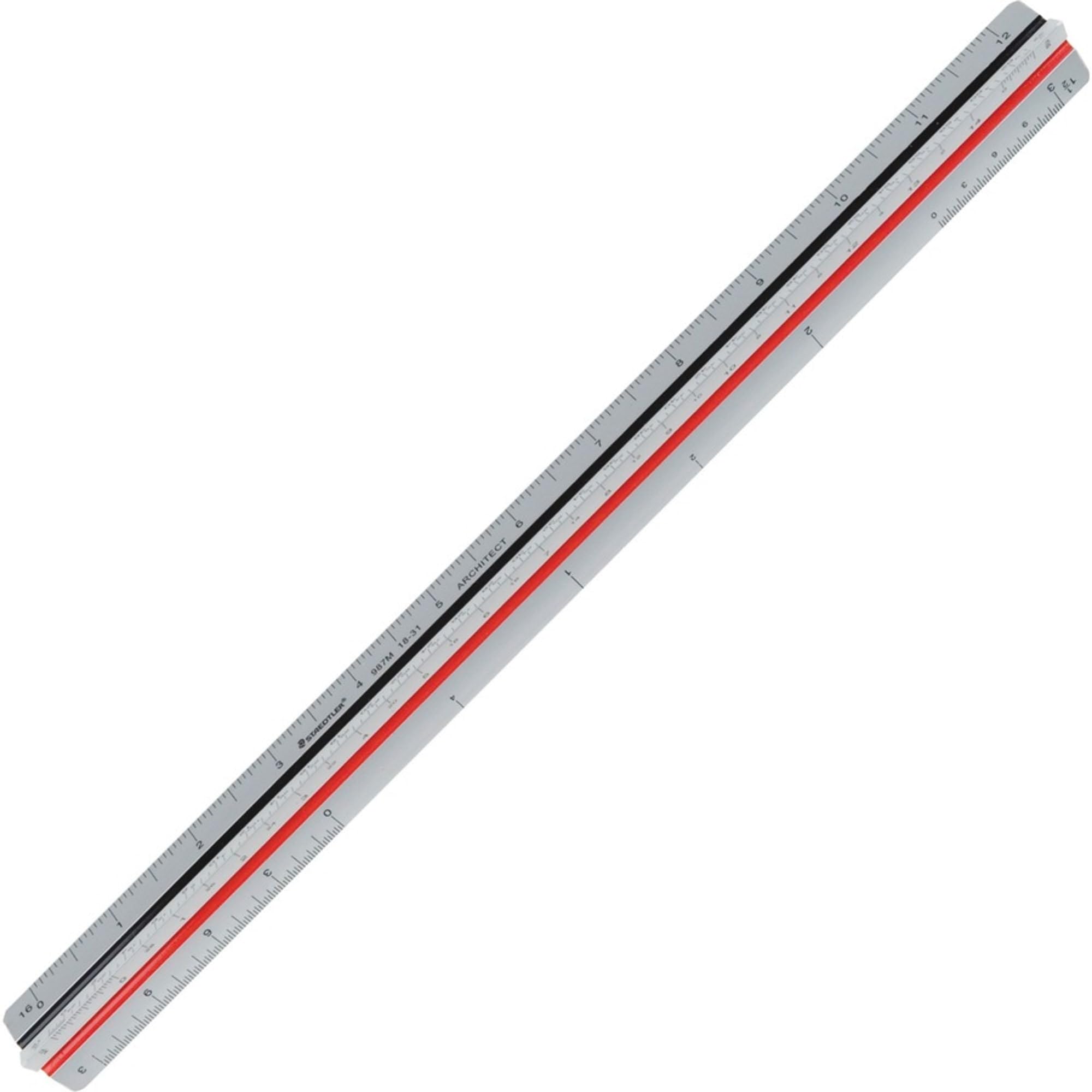 Staedtler Professional Triangular Scale Ruler, Metal Architecture Scale, 12 Inch, 987M1831BK