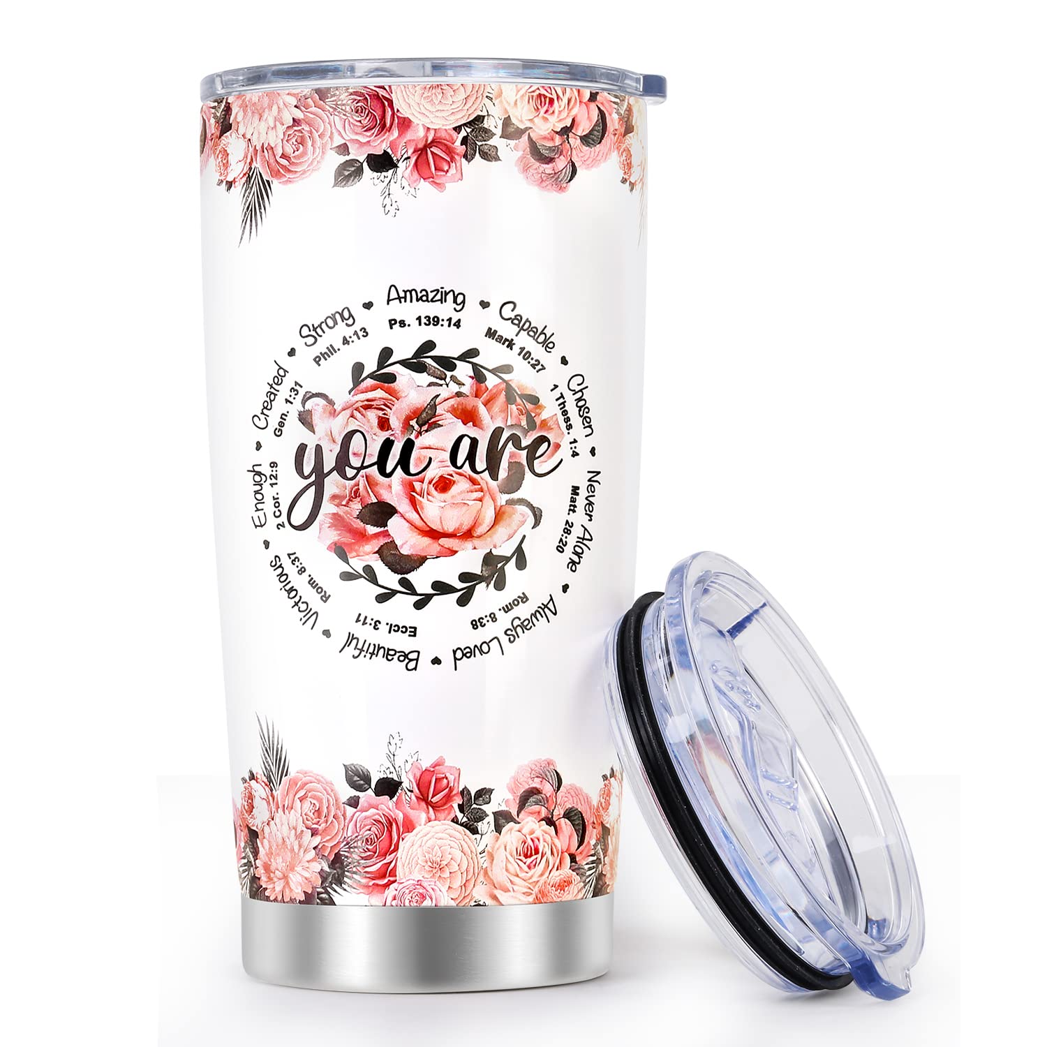 Wallcup Christian Gifts for Women, Religious Birthday Gift for Women Faith, Inspirational Gift for Her, Friend, Mom, Sister, Teen, Spiritual Tumbler 20OZ