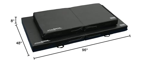 Tumbl Trak Folding Practice Mat, Black, 4ft x 8ft x 8in