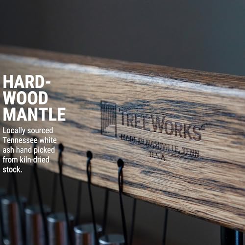 TreeWorks Chimes Medium Top Bar Chime — Made in U.S.A. — for Percussion Tables, Desks, Classroom Music, Meditation or Yoga, Includes Powder Coated Metal Stand (TRE421)