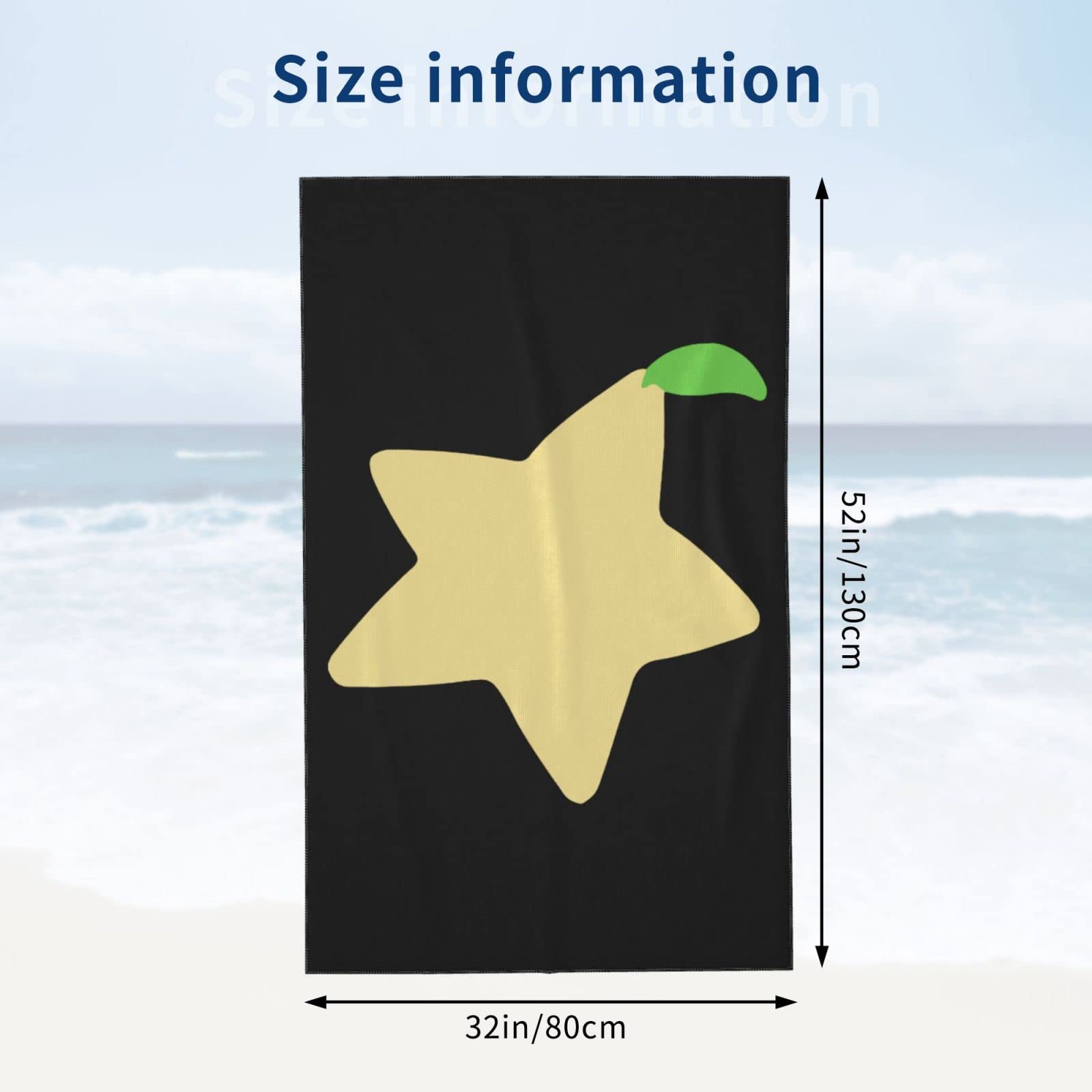 Zahika Paopu Fruit Beach Towel Absorbent Bathroom Towels Beach Towels Oversized Super β32x52 Inch