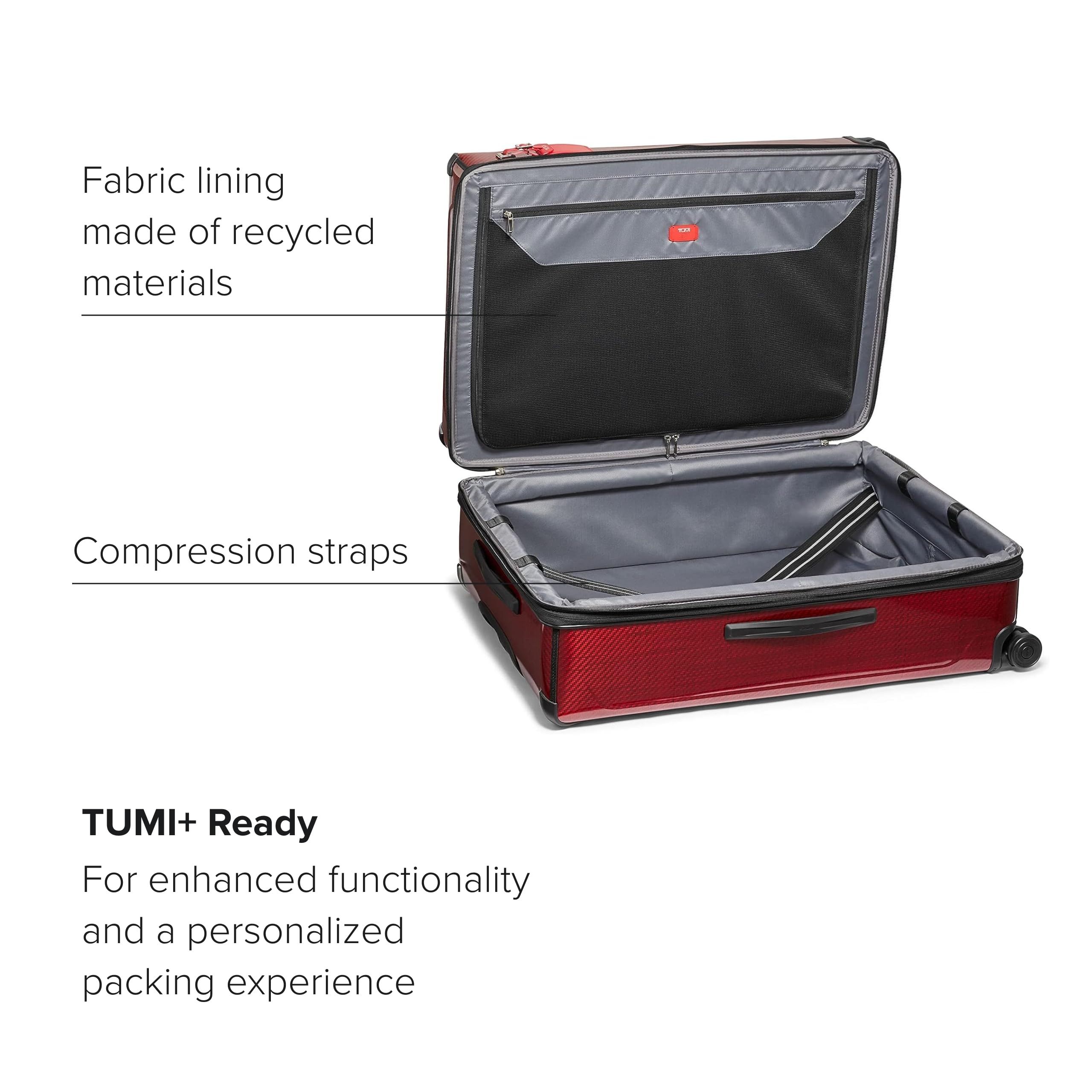 TUMI - Tegra-Lite Extended Trip Expandable 4 Wheeled Packing Suitcase - Roller Suitcase for Domestic & International Travel - Blaze Red