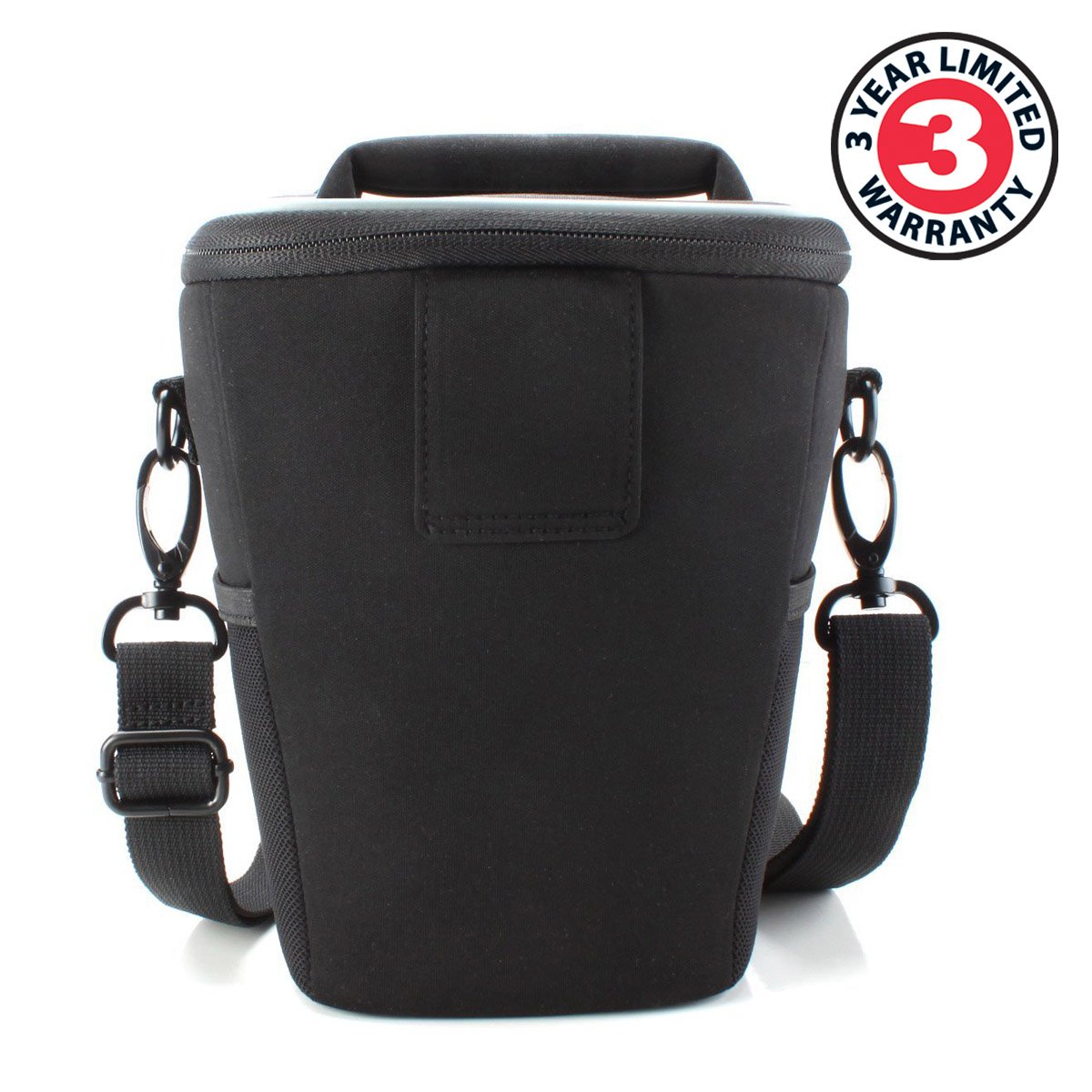 USA Gear DSLR Camera Case for Men and Women with Top Loading Accessibility, Adjustable Shoulder, Small Camera Sling Bag, Travel Padded Handle - Camera Holster Bag for Nikon, Canon, Panasonic (Black)
