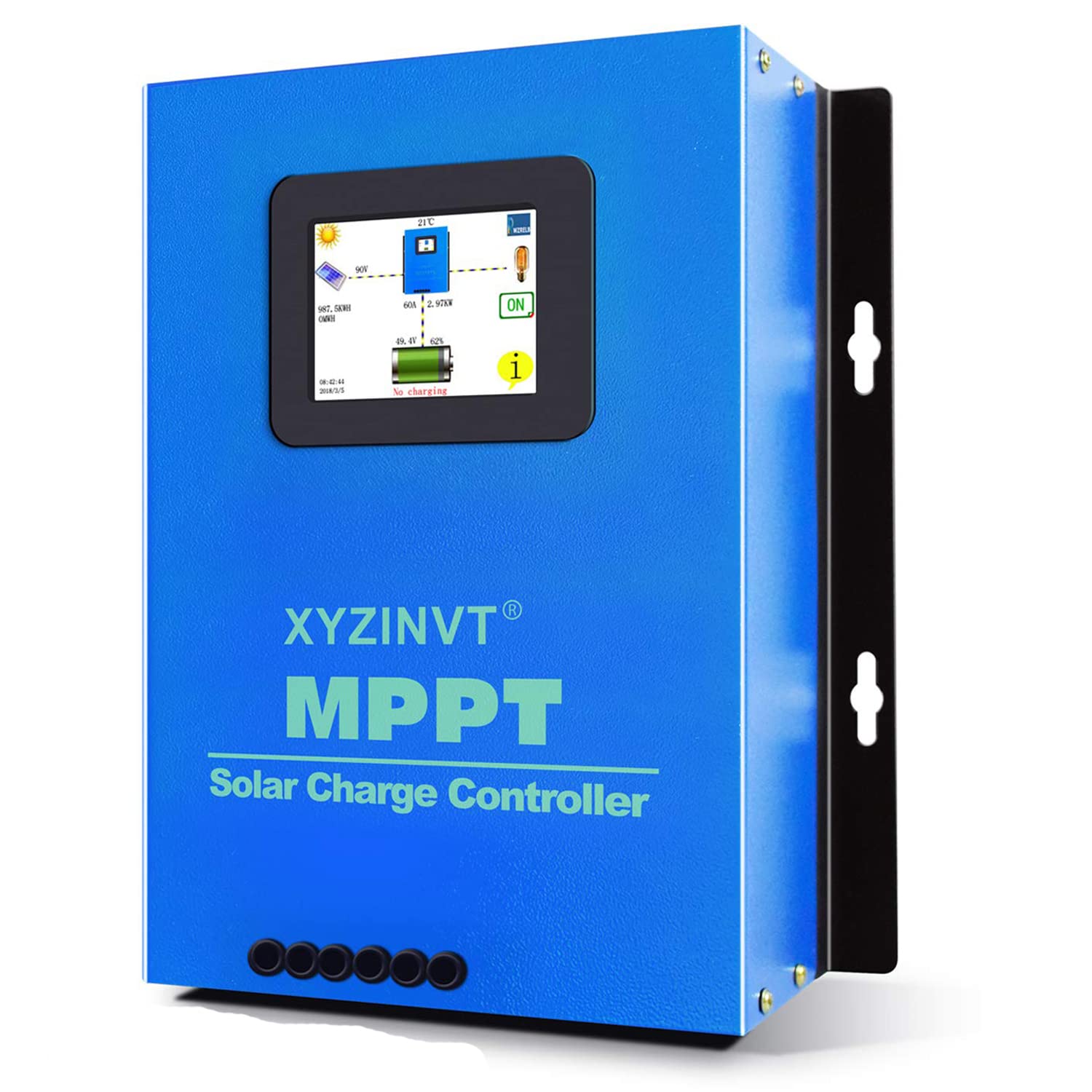 XYZ INVT MPPT Solar Charge Controller 60A Max 170V Input Volt PV Solar Panel Controller Touch Screen LCD Display 12V/24V/48V Auto Identify 36V Manual Setting (MPPT-60A)