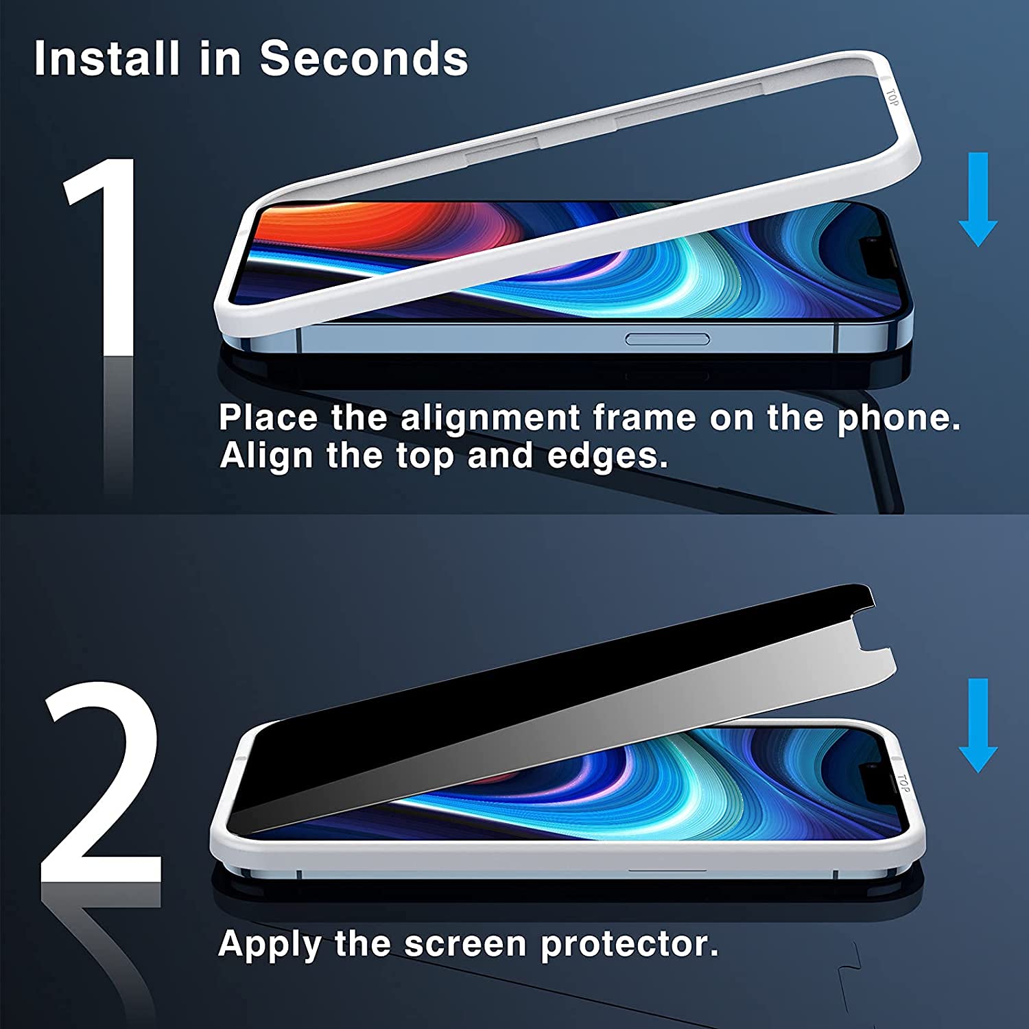 SaharaCase - ZeroDamage Privacy Glass Screen Protector [2-Pack] for Apple iPhone 13 Pro Max & iPhone 14 Plus 6.7” (2022) Anti-Scratch & Anti-Fingerprint Easy Installation Full Coverage Bubble Free 9H Hardness