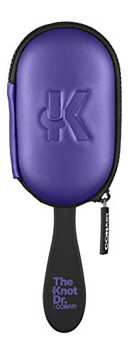The Knot Doctor for Conair Premium Pro Detangling Hair Brush for Wet or Dry Hair with Purple Storage Case, 1 Count