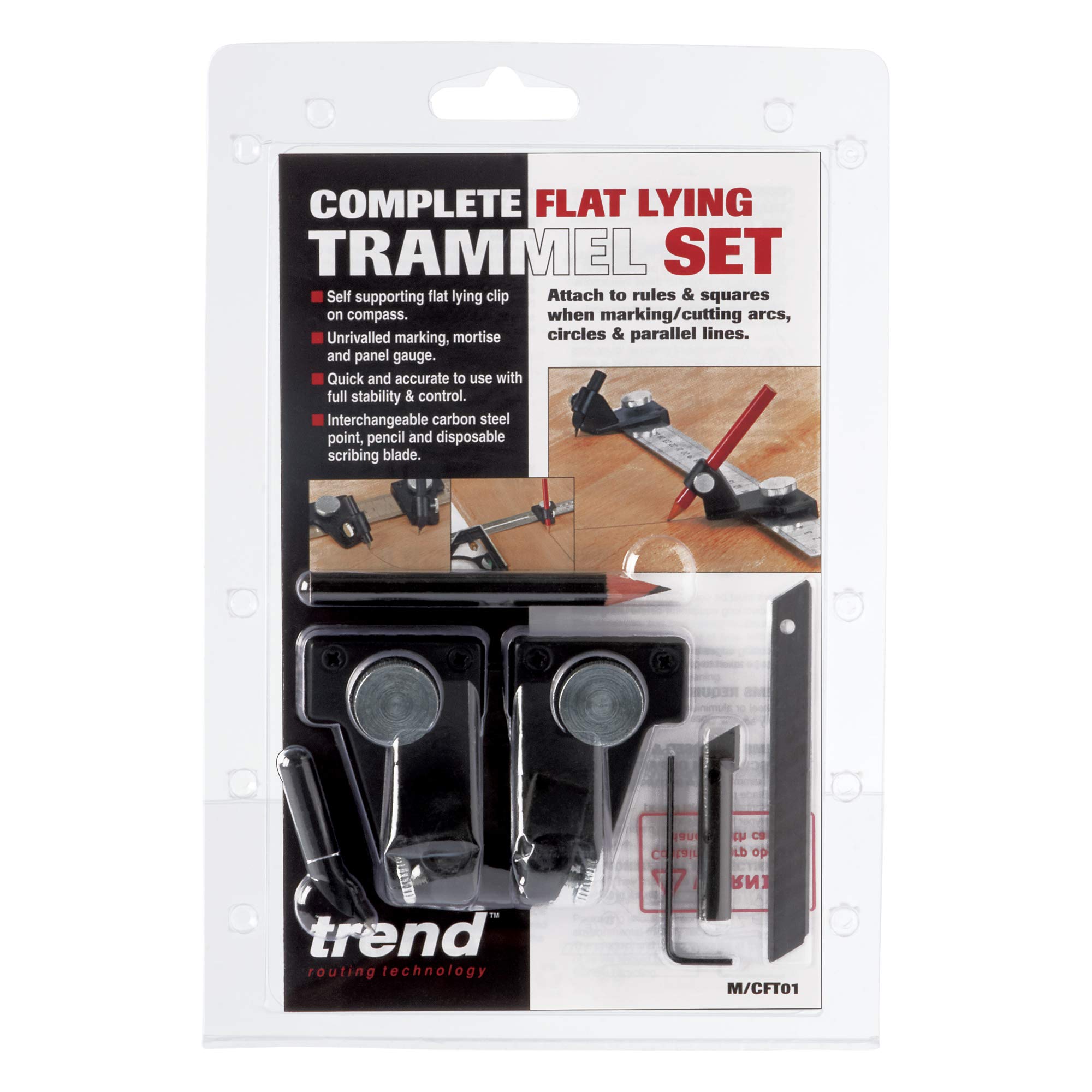 Trend Complete Flat Lying Trammel Set for Precise Scribing and Cutting, M/CFT01
