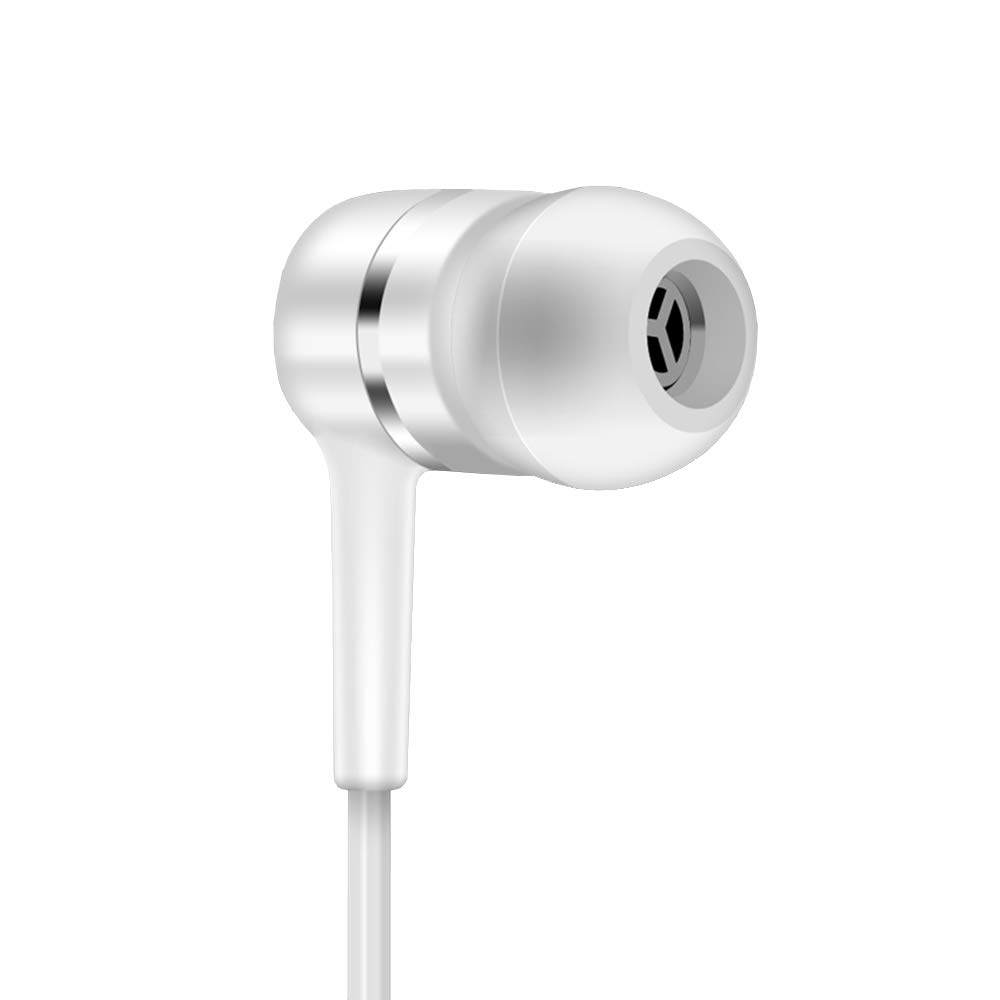 WooAwesome 5-Packs Wired Earbuds, in-Ear Headphones with Built-in Microphone and Remote, White