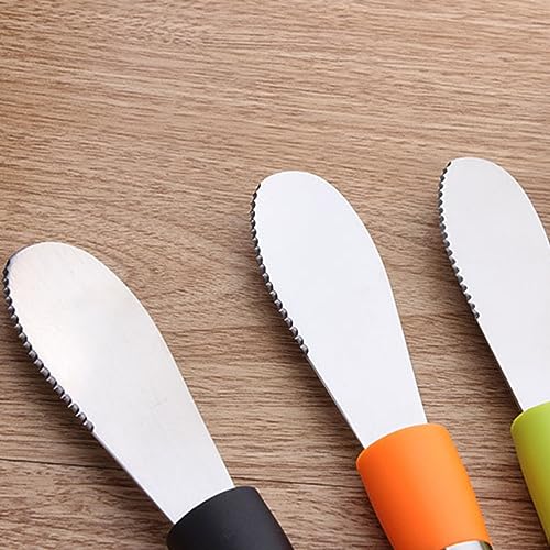 WISELADY Spatulas with Serrated, butter knife, Heat-Resistant Spatulas, Cheese Spreader Jam Butter Spreaders Cream Knife, BPA Free and Dishwasher Safe (Black)
