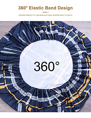 XXXDXDP Printing Bed Mattress Cover Waterproof Mattress Protector Pad Fitted Sheet Separated Water Bed Linens with Elastic (Color : D, Size : 80X200X30cm)