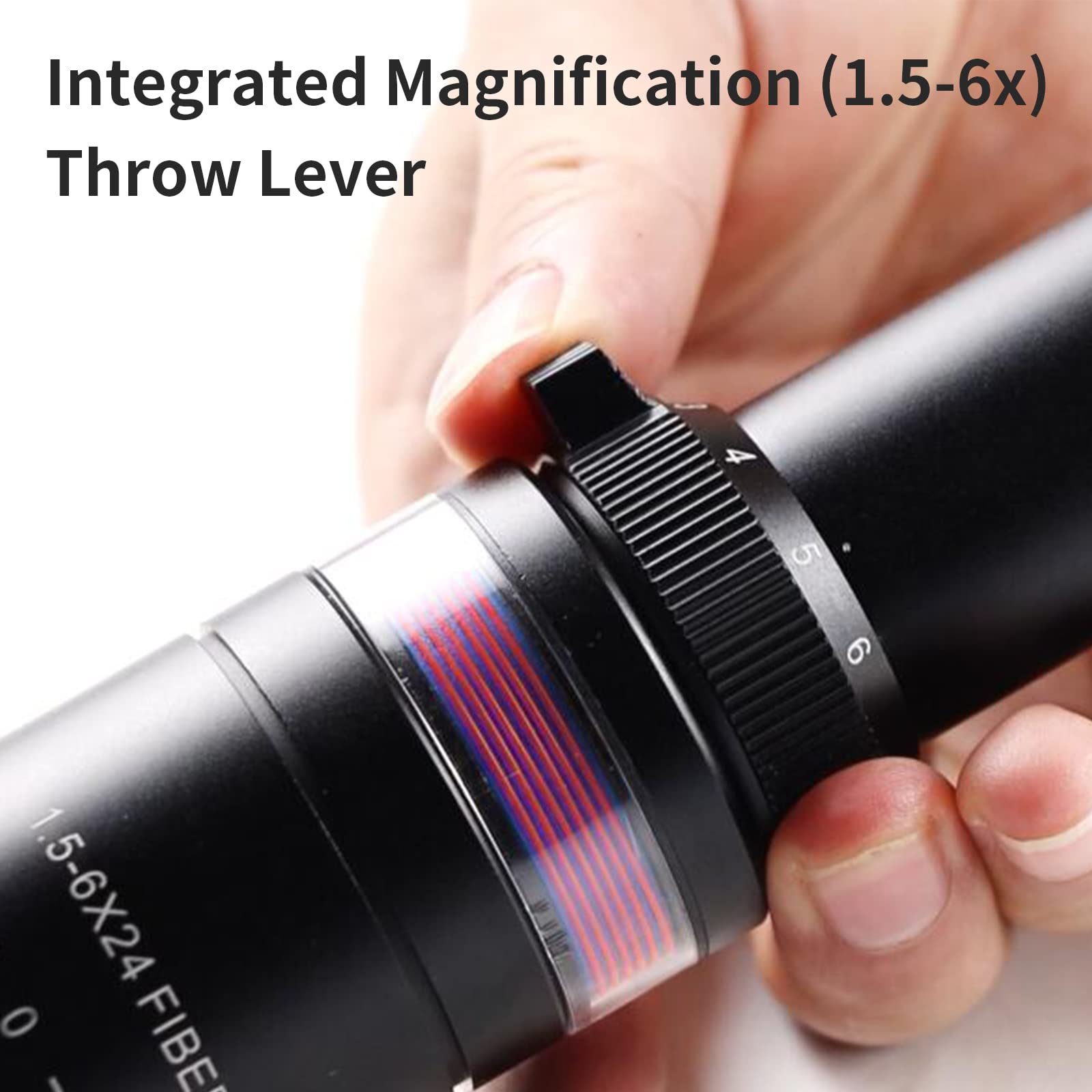 ToopMount 1.5-6X24mm Tactical Optics Scope Red Fiber Picatinny Optics Scope 1/4 MOA Fully Multi-Coated Optics One-Piece Aluminum Tube Second Focal Plane for with 11, 20mm Rings