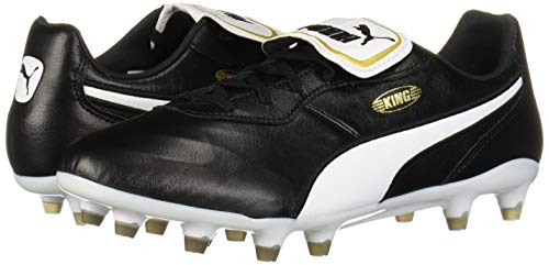 PUMA Mens King Top Firm Ground Soccer Cleats, PUMA Mens black-PUMA Mens white, 10